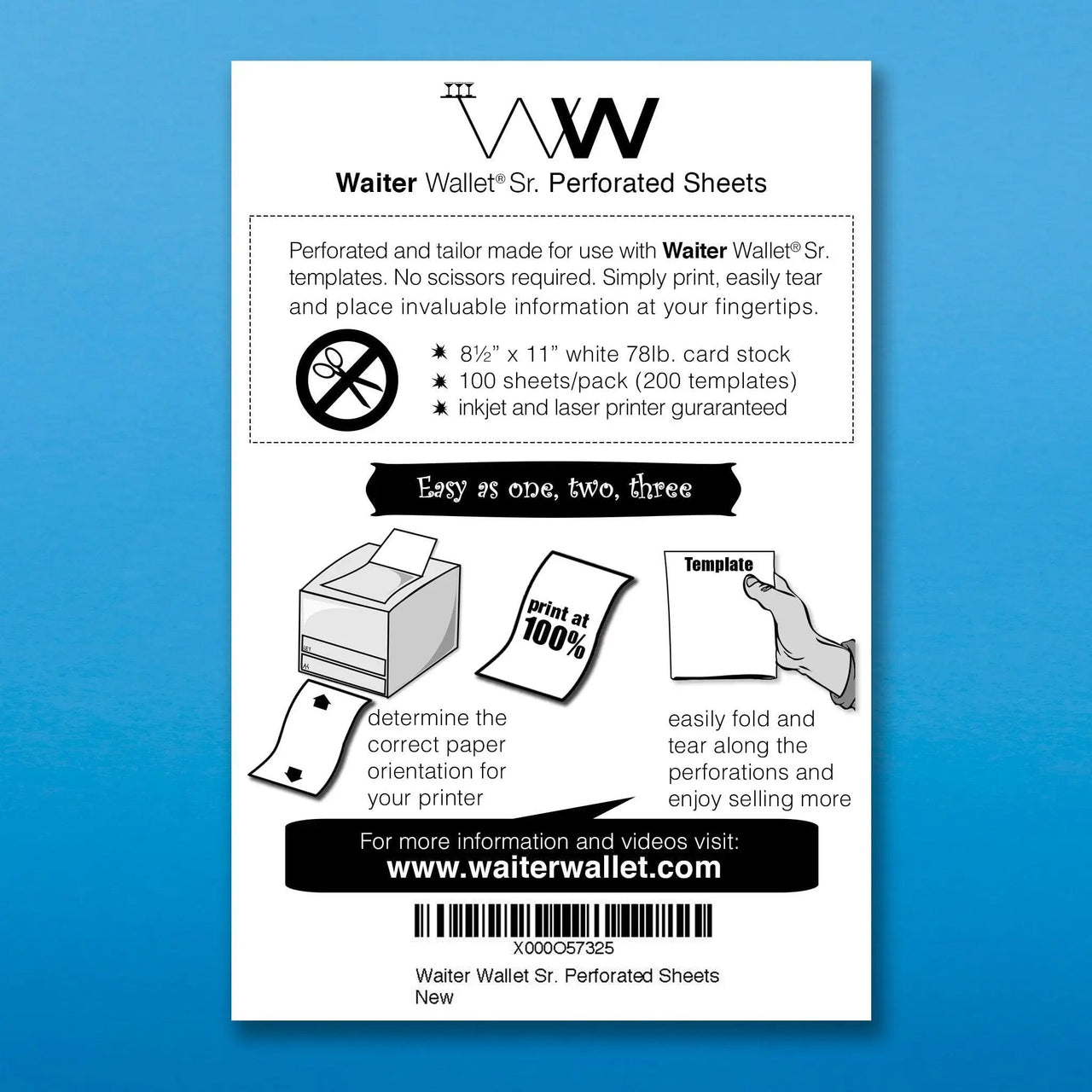 Waiter Wallet Sr. Sheets to Print our Restaurant Templates